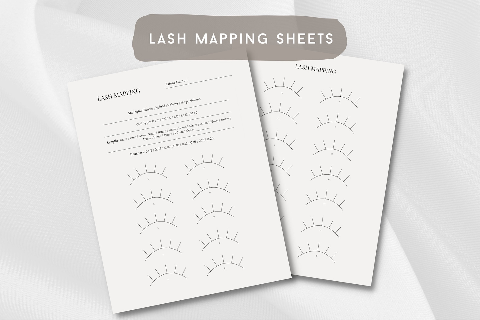 Lash Mapping Sheets, Lash Mapping Templates, Lash Mapping Guide ...