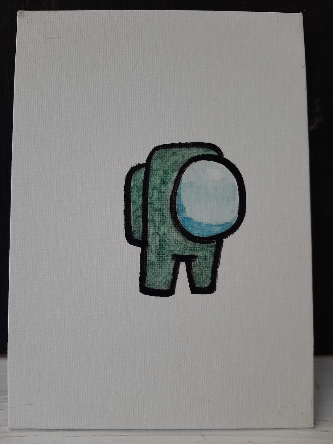 Among Us Green Mini Crewmate Wall Art on 5x7 Canvas - Etsy