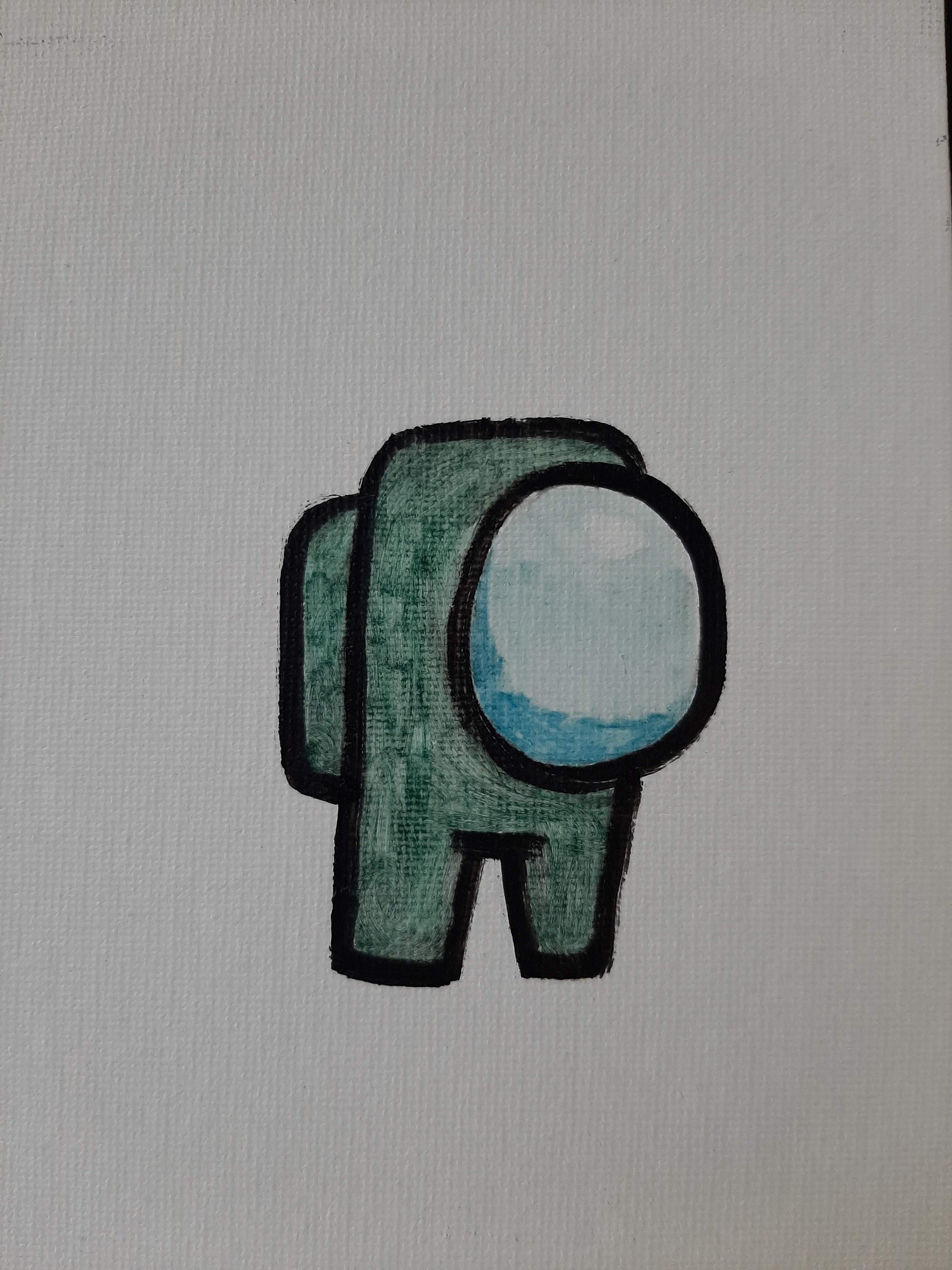 Among Us Green Mini Crewmate Wall Art on 5x7 Canvas - Etsy