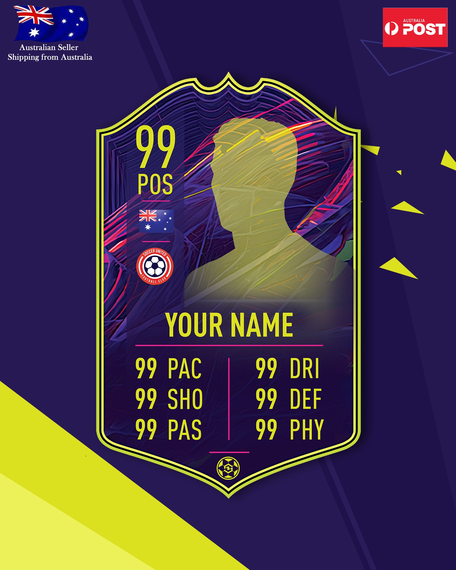 Personalized FIFA Ultimate Team FUT Card Football Soccer Fan Customized ...
