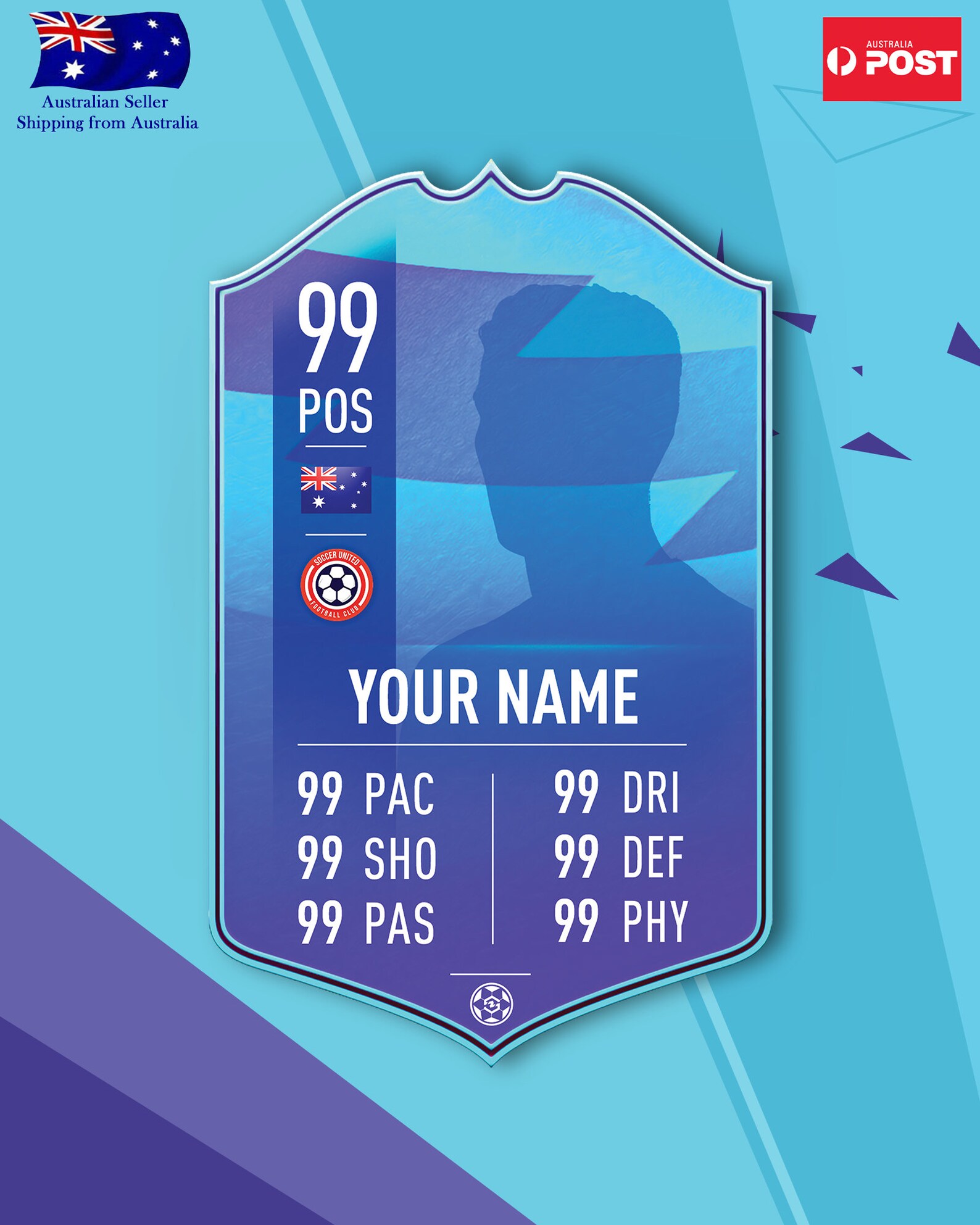 Personalized FIFA Ultimate Team FUT Card Football Soccer Fan Customized ...