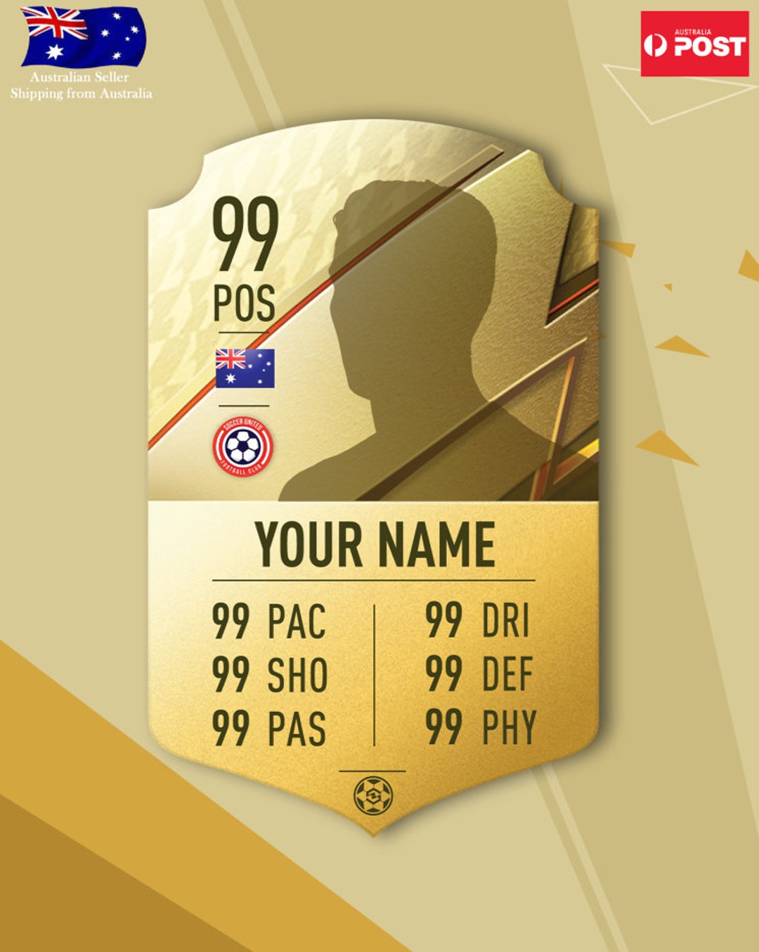 Personalized FIFA Ultimate Team FUT Card Football Soccer Fan Customized ...