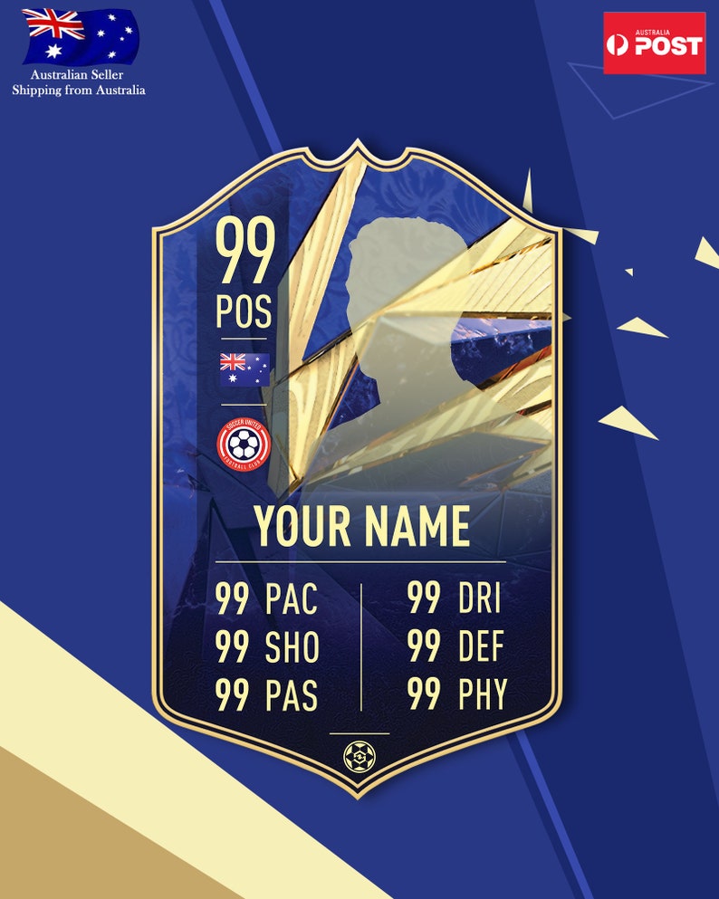 Personalized FIFA Ultimate Team FUT Card Football Soccer Fan Customized ...