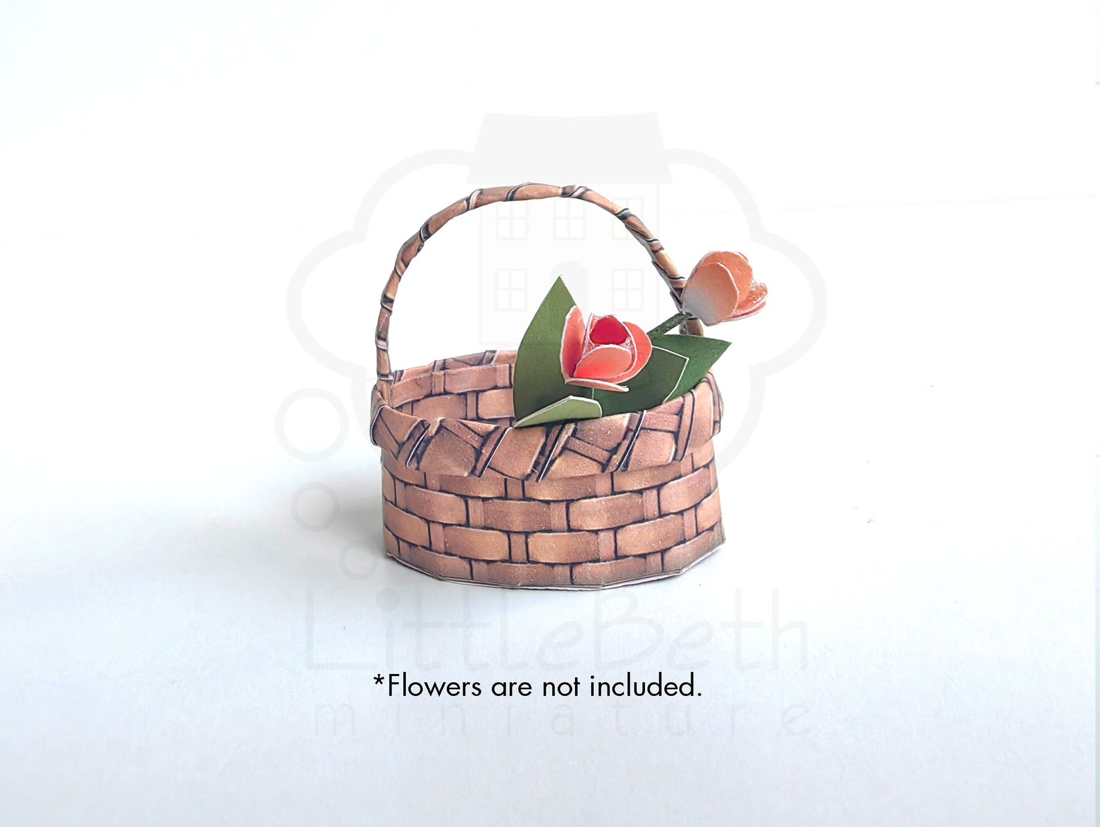 DIY Miniature Printable Dollhouse Wicker Basket Papercraft (PDF ...