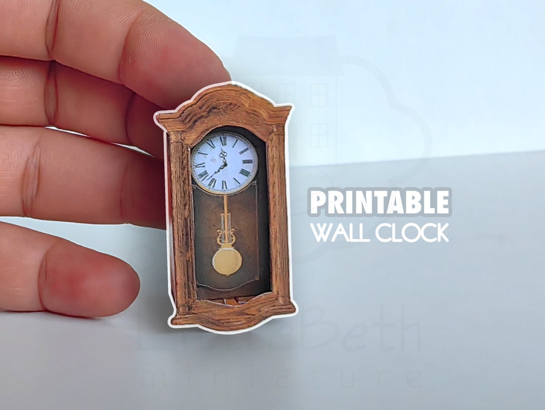 Printable Miniature Wall Clock. 1.12 Scale for Dollhouse. Digital ...