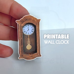 Printable Miniature Wall Clock. 1.12 Scale for Dollhouse. Digital ...