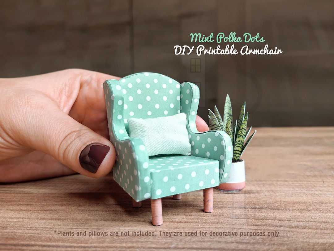 Miniature Furniture | DIY Printable Dollhouse Armchair | Mint Polka ...