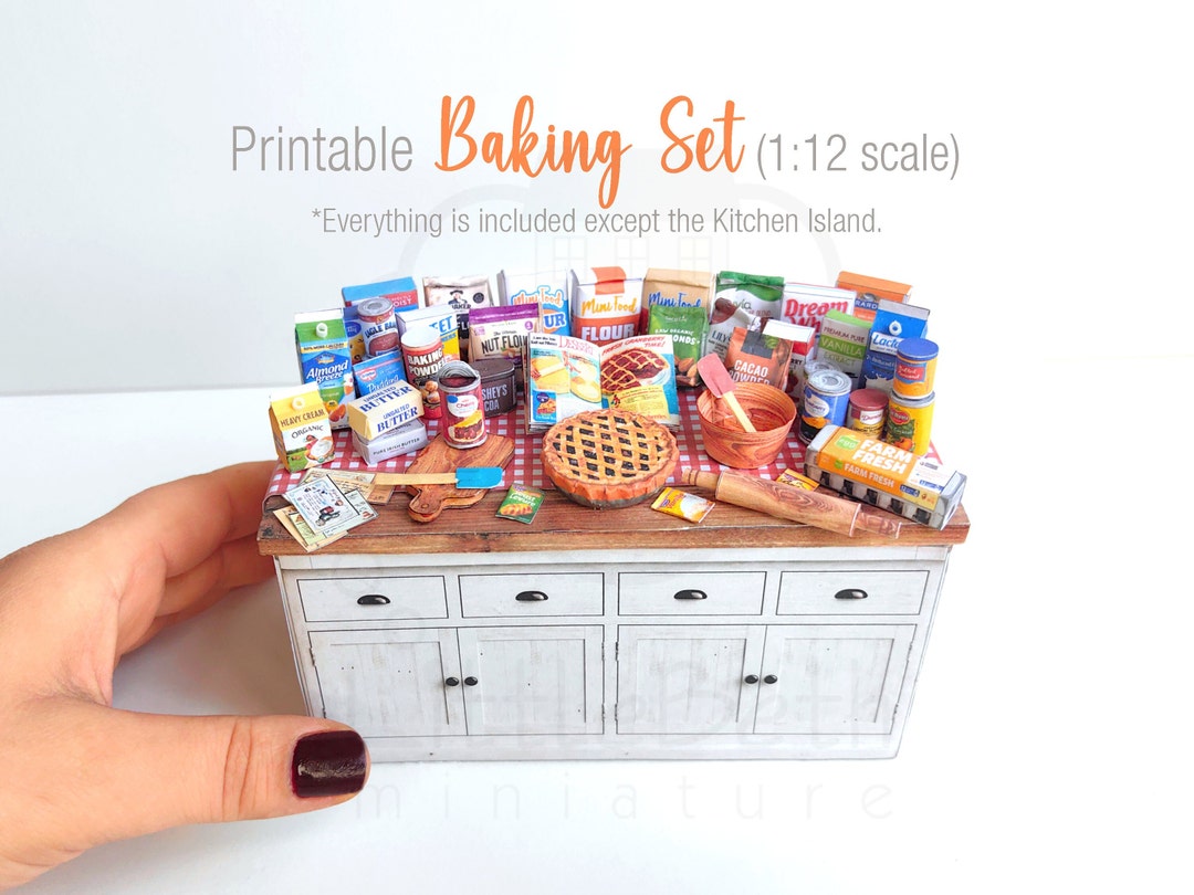 Dollhouse Printable Baking Set 1:12 Scale. 45 Pcs. Miniature Food ...
