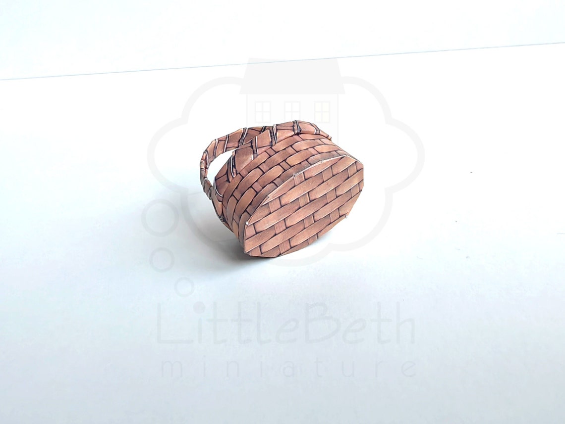 DIY Miniature Printable Dollhouse Wicker Basket Papercraft (PDF ...