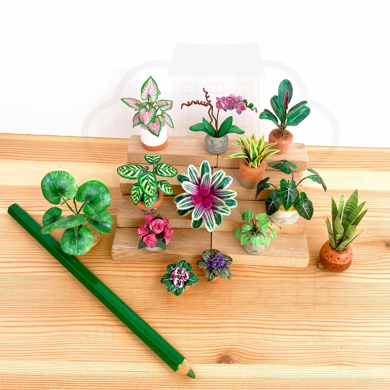Dollhouse Miniatures Plants Printable 1:12 Scale. 13 Different, Paper ...