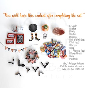Miniature Printable Halloween Decorations Set. Dollhouse 1:12 Scale ...