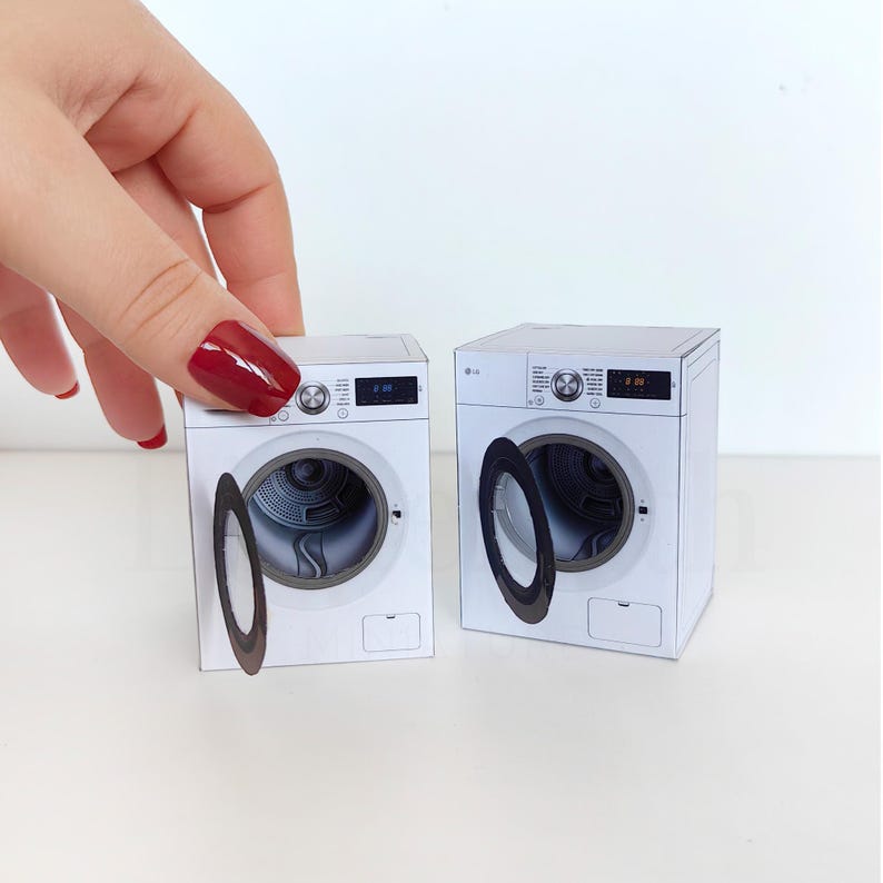 DIY Dollhouse Washing Machine & Miniature Laundry Room Furniture ...