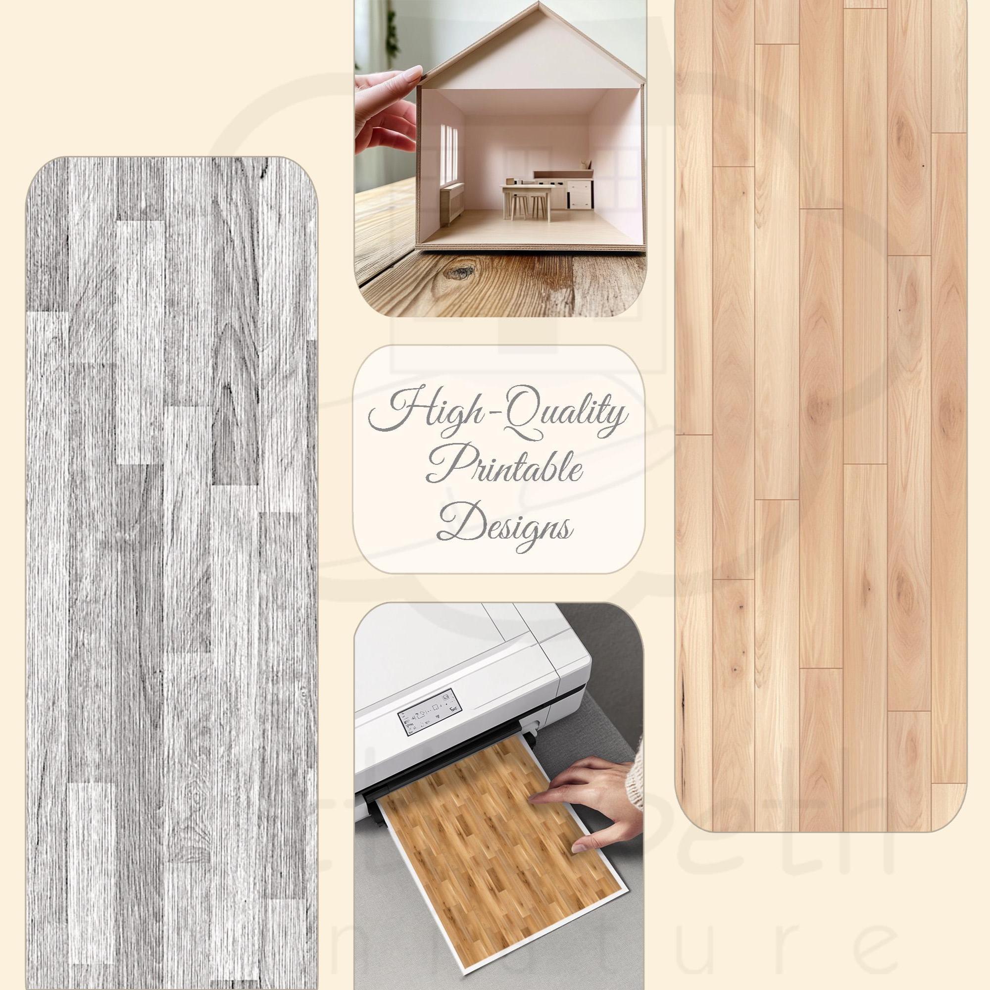 1:12 Dollhouse Flooring Printable | Wood, Straight & Herringbone ...