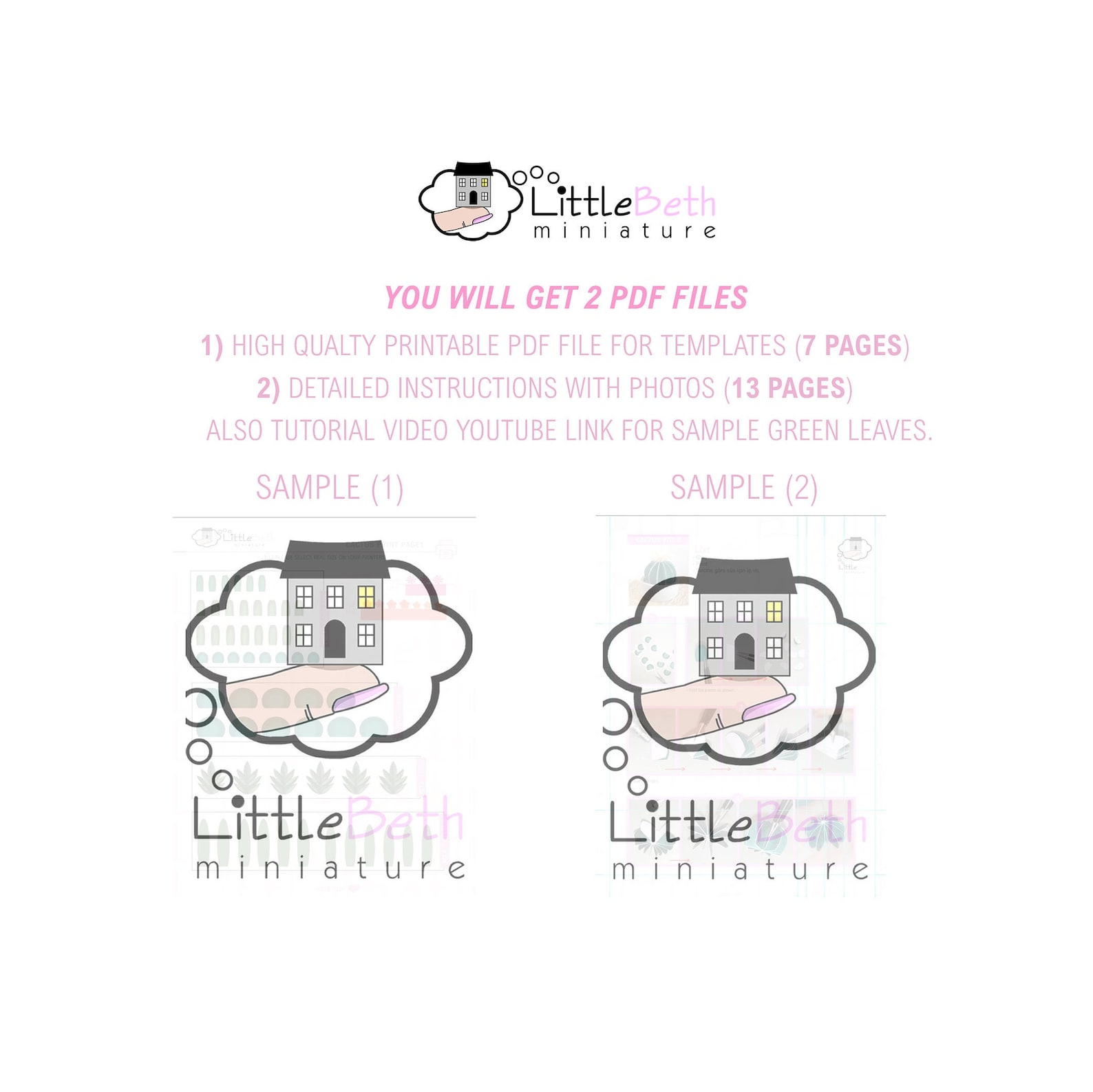 Dollhouse Miniatures Plants Printable 1:12 Scale. 13 Different, Paper ...