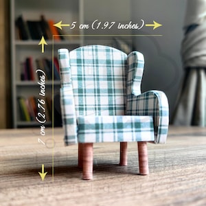 Miniature Dollhouse Printable Armchair | Countryside Plaid | 1:12 Scale ...