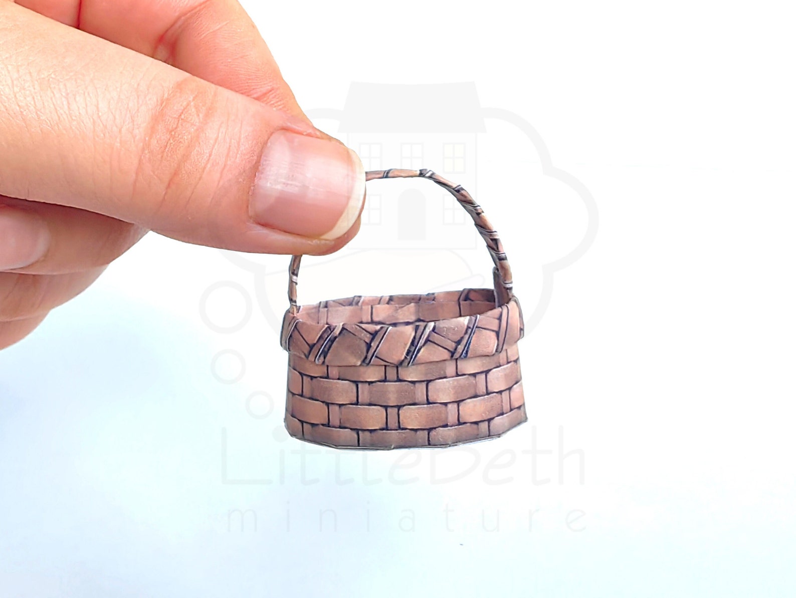 DIY Miniature Printable Dollhouse Wicker Basket Papercraft (PDF ...