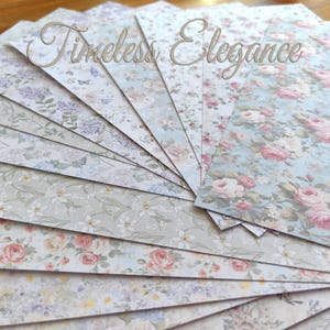 Shabby Chic Floral Dollhouse Wallpaper 1:12 Scale Miniature Wallpaper ...