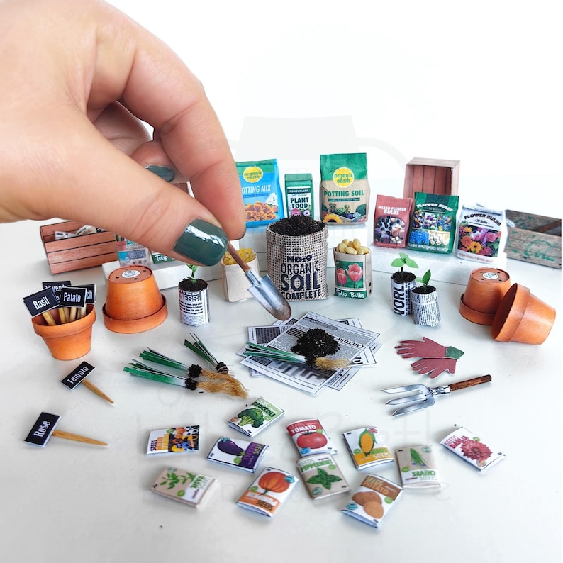 DIY Miniature Gardening Supplies Set – Dollhouse Printable Accessories ...