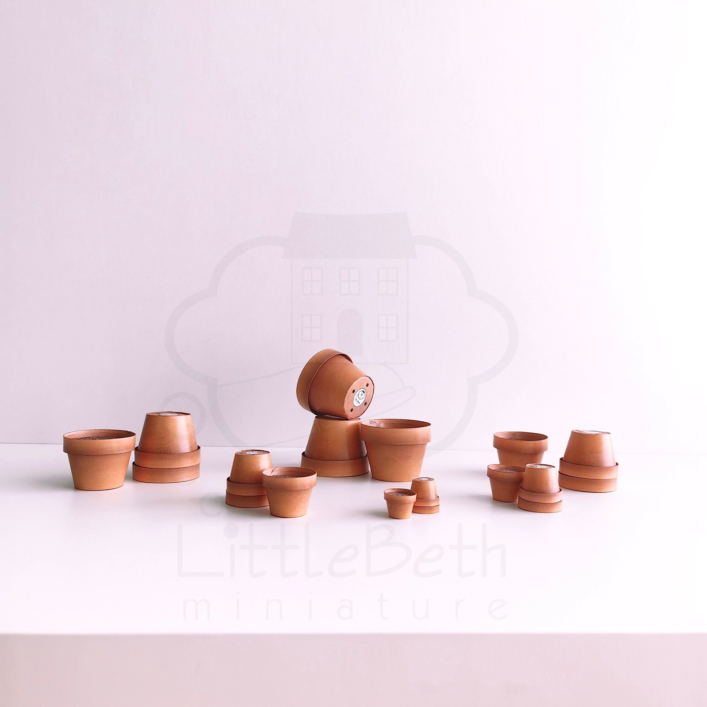 Miniature Flower Pots Printable for Dollhouse 6 Sizes (PDF Template) - Etsy