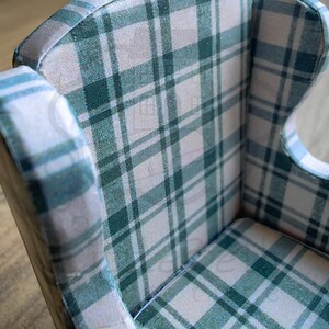 Miniature Dollhouse Printable Armchair | Countryside Plaid | 1:12 Scale ...