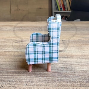 Miniature Dollhouse Printable Armchair | Countryside Plaid | 1:12 Scale ...
