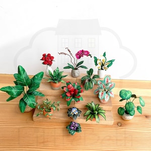 Dollhouse Miniatures Houseplants Decor. 1:12 Scale. 13 Different, Paper ...