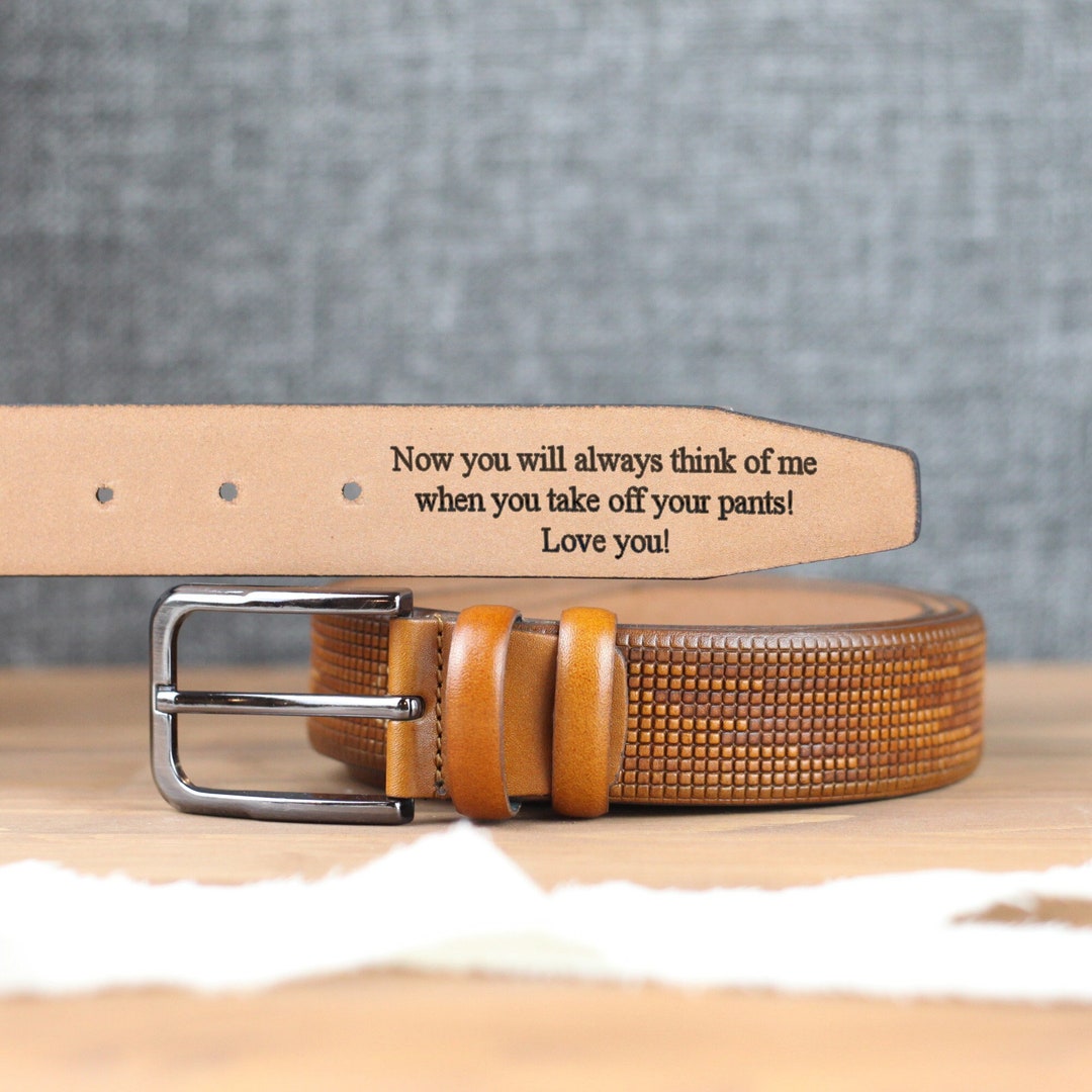 Custom Handmade Belt Father's Day Gift Anniversary Gift Engraved ...