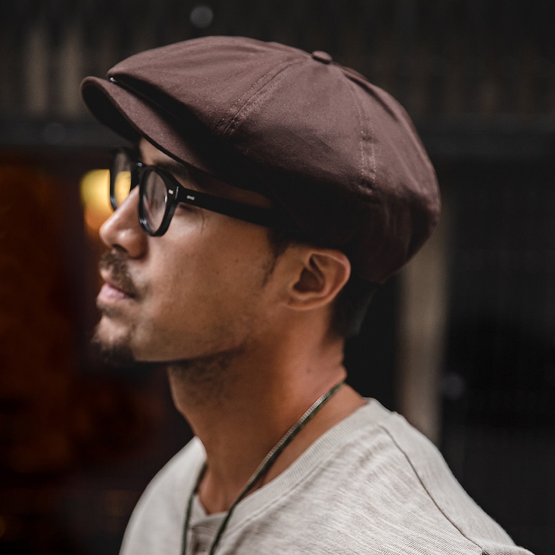 Brown, Cotton, Newsboy Hat, Berets, Cap, Vintage Style, Uni-sex, Man's ...