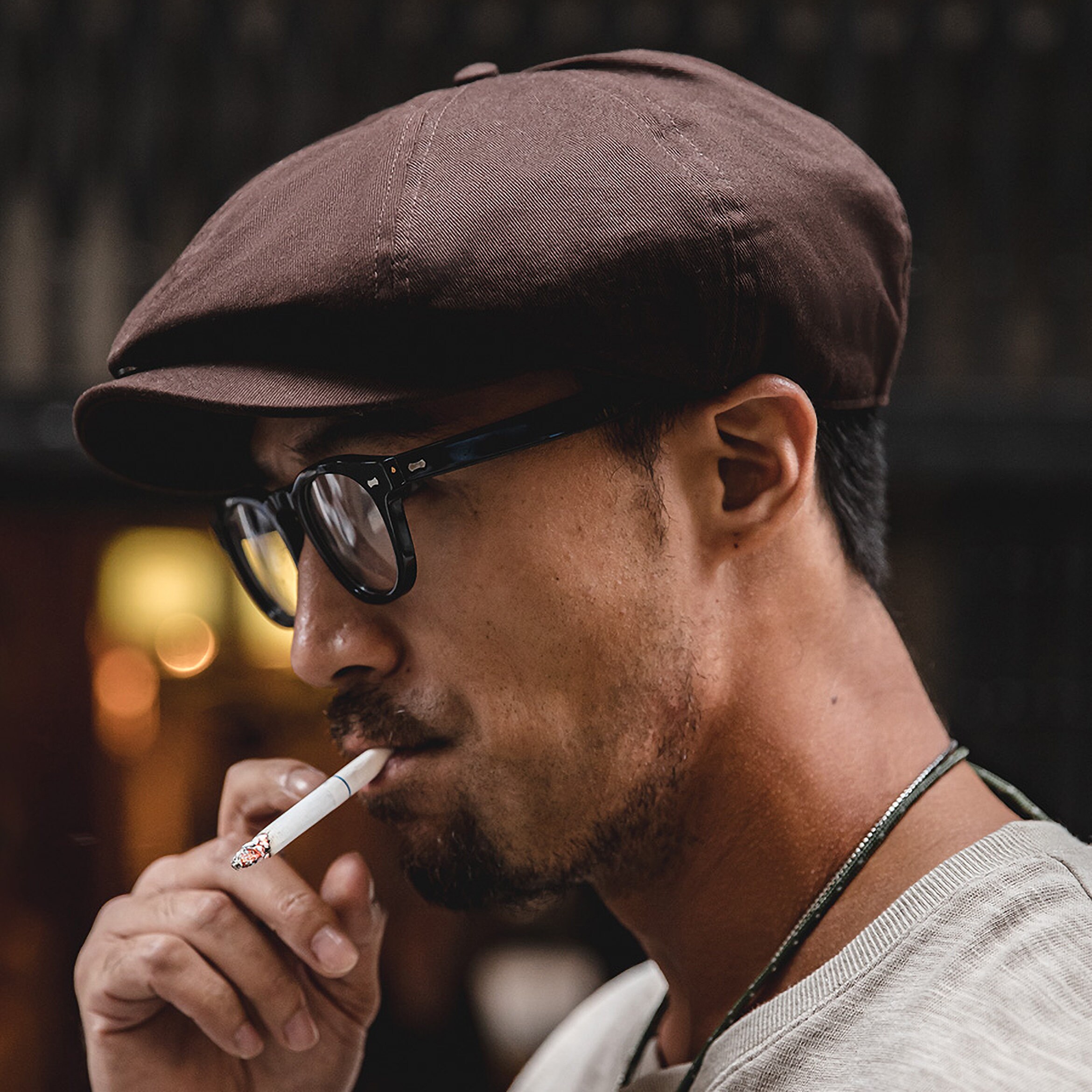 Brown, Cotton, Newsboy Hat, Berets, Cap, Vintage Style, Uni-sex, Man's ...