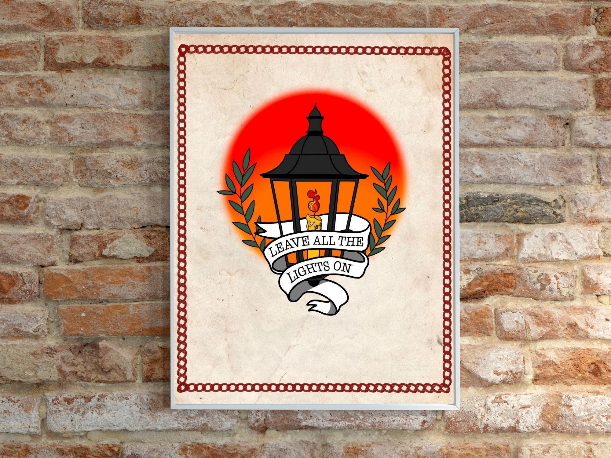 Leave All the Lights on ADTR Inspired Traditional Tattoo Flash Art ...