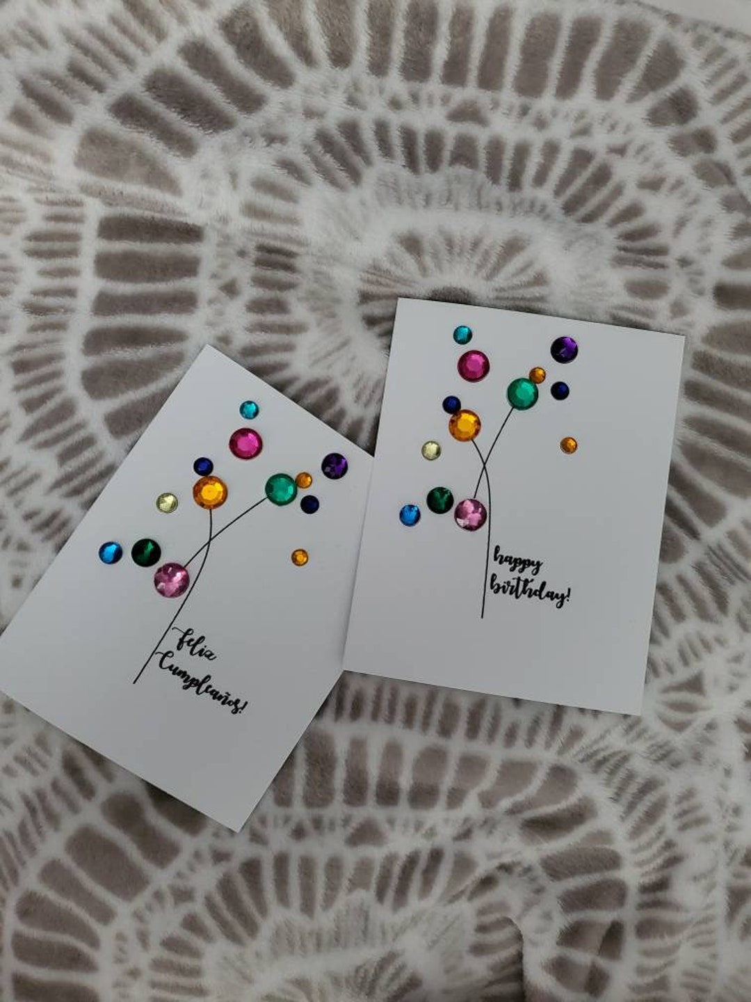 Happy Birthday or Feliz Cumpleaños in Spanish, Handmade Greeting Cards ...