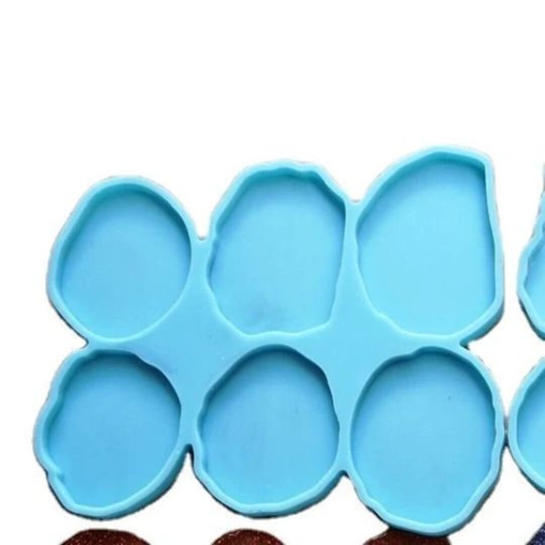 Bulk Lot of 22 Molds 6 Cavity Geode Shiny Silicone Mold for Badge Reel ...