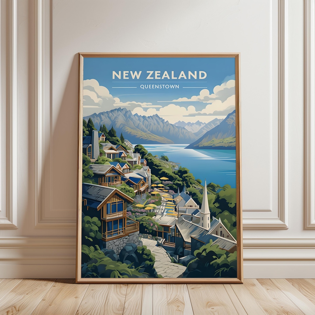 Queenstown, New Zealand Travel Digital Download Print Wall Art ...