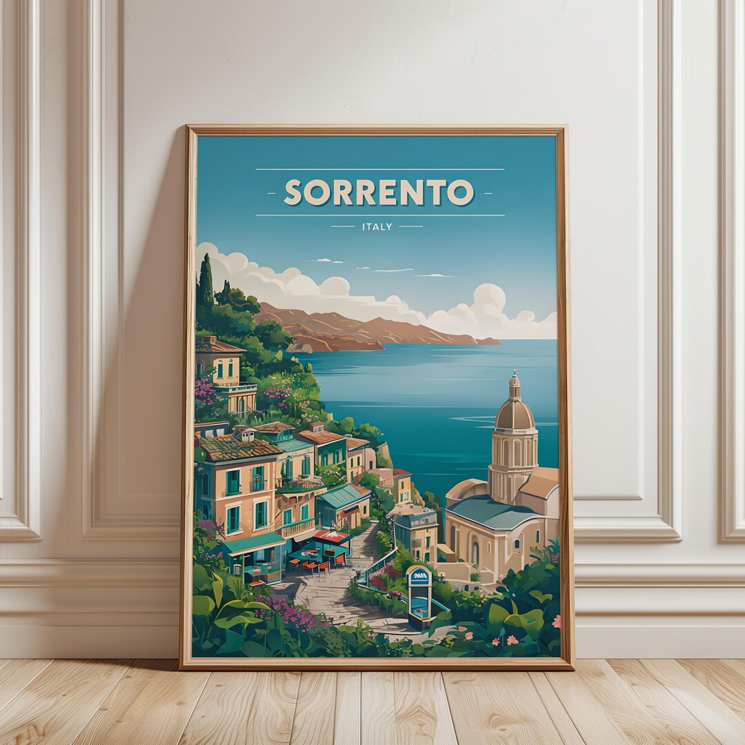 Sorrento Italy Travel Poster: Vintage Amalfi Coast Art Print (digital ...