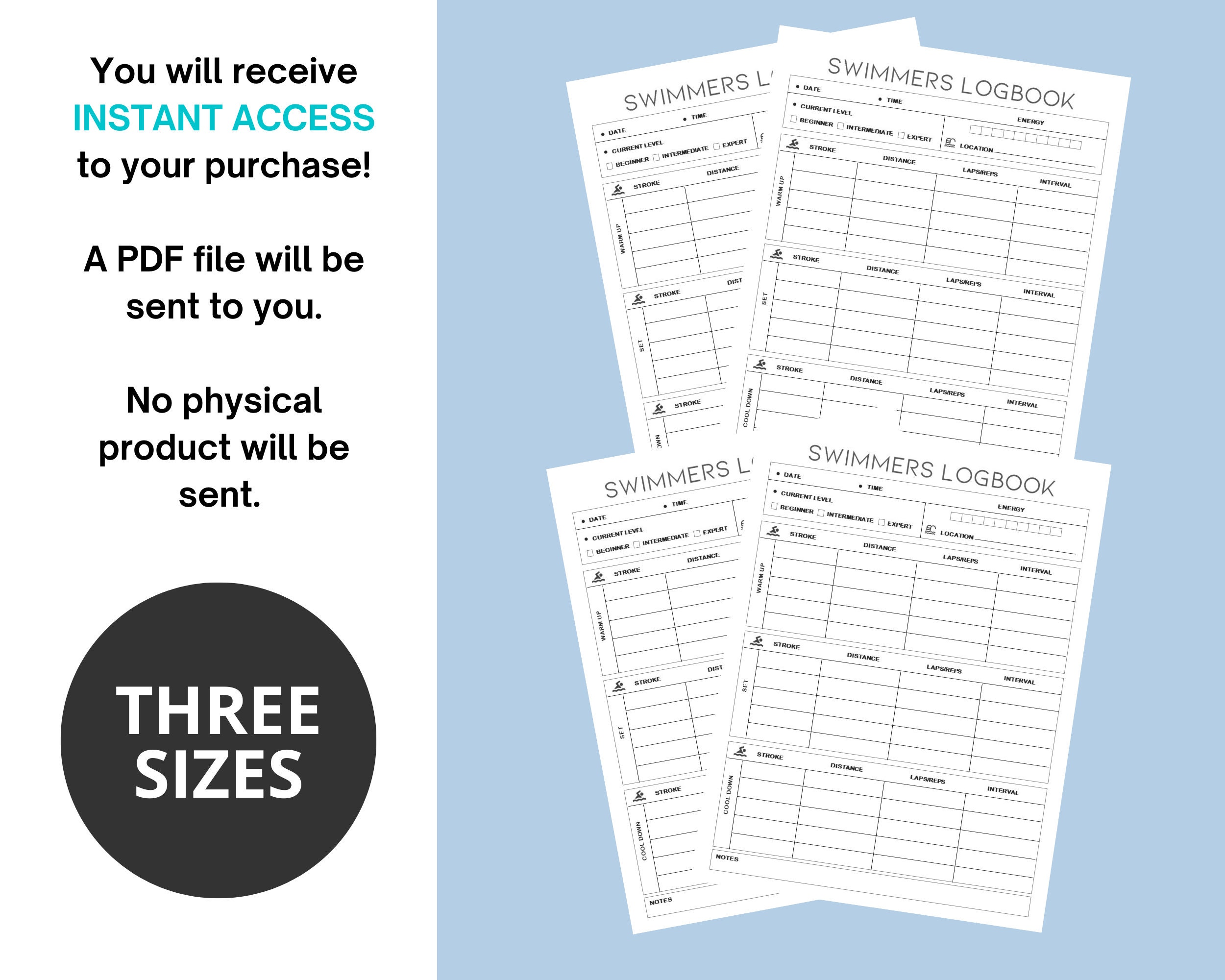 Let's Go Swimming! Printable Logbook | for All Levels of Swimmers - Etsy