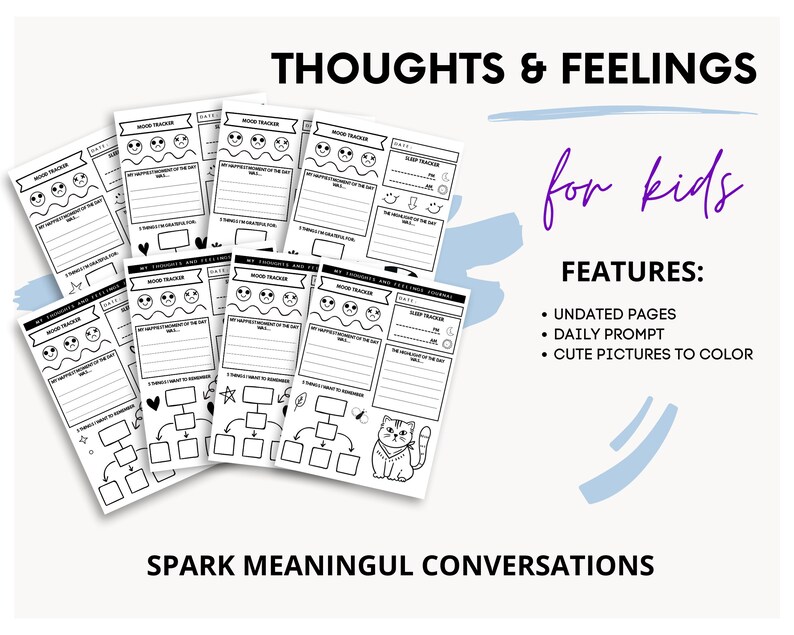 Thoughts and Feelings Journal for Kids: Help Them Communicate Their ...