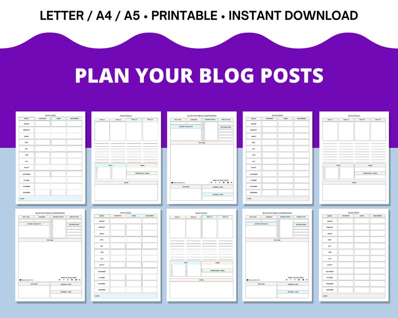 Ultimate Blog Post Planner | Printable | All Stages of Bloggers - Etsy