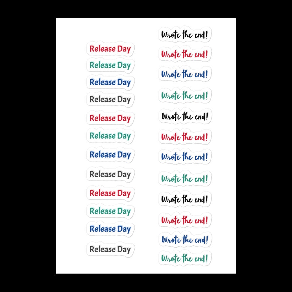 Release Day and Wrote the End Stickers Writing Lovers Planner Stickers ...