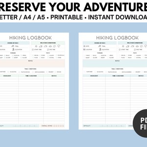 Let’s Go Hiking! Printable Hiking Logbook - Track, Explore, and ...