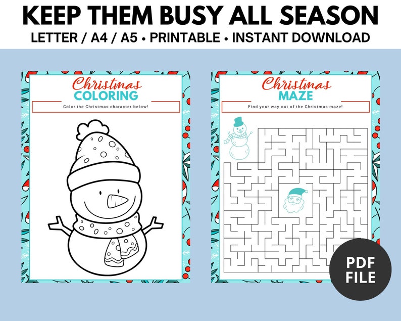 Kid's Christmas Activity Book: Keep Them Busy All Season Long With ...