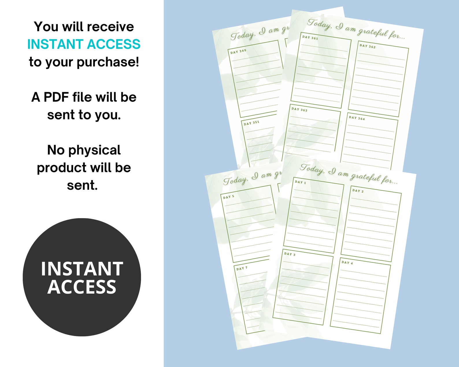 Gratitude Journal: a Printable Journal for 365 Days of Gratitude ...