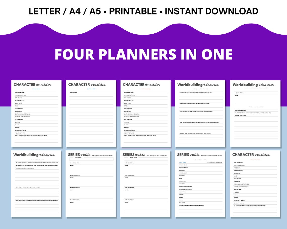 Printable Author's Ultimate Bundle Get 4 Journals in 1 for Plotting ...