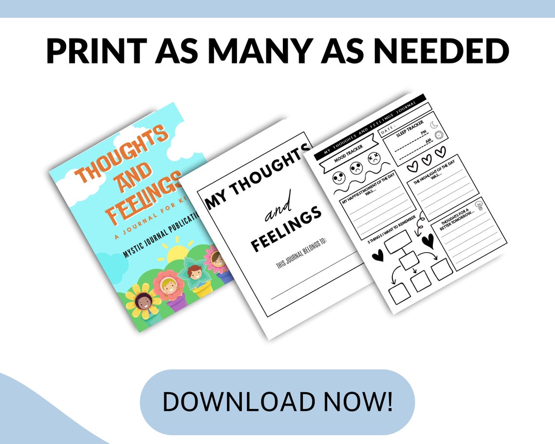 Thoughts and Feelings Journal for Kids: Help Them Communicate Their ...