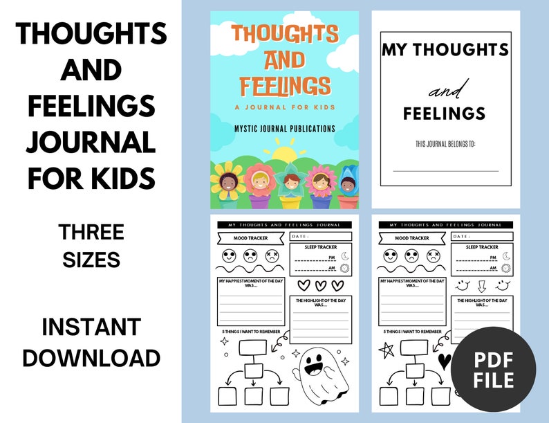 Thoughts and Feelings Journal for Kids: Help Them Communicate - Etsy