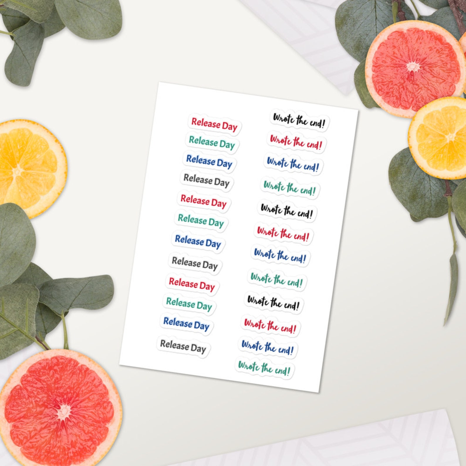 Release Day and Wrote the End Stickers Writing Lovers Planner Stickers ...
