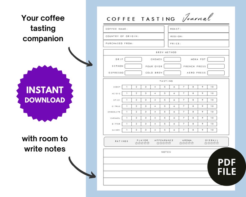 Coffee Tasting Journal: A Logbook to Record Your Tastings and Find Your ...