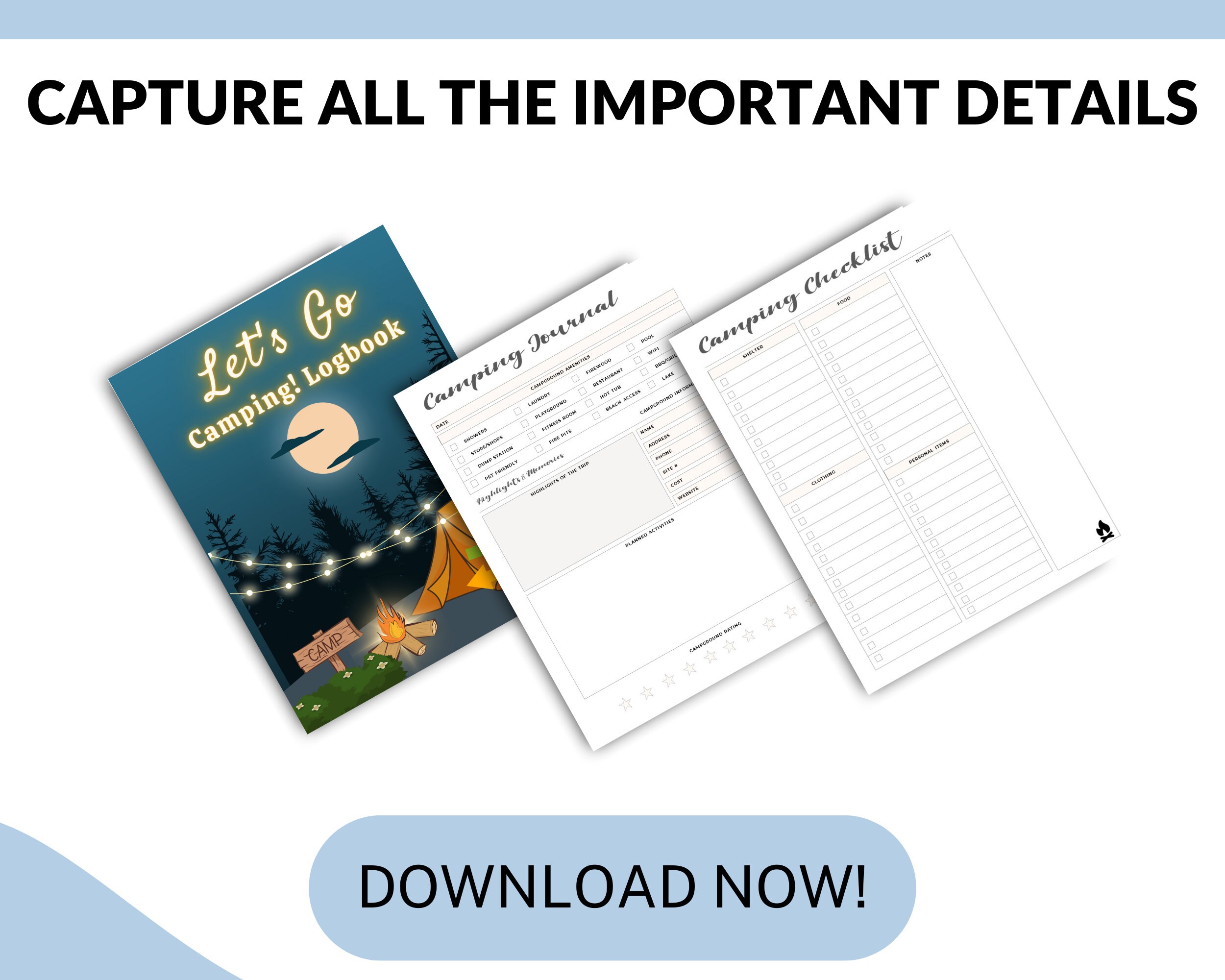 Let's Go Camping! Printable Camping Journal - Plan, Organize, and ...