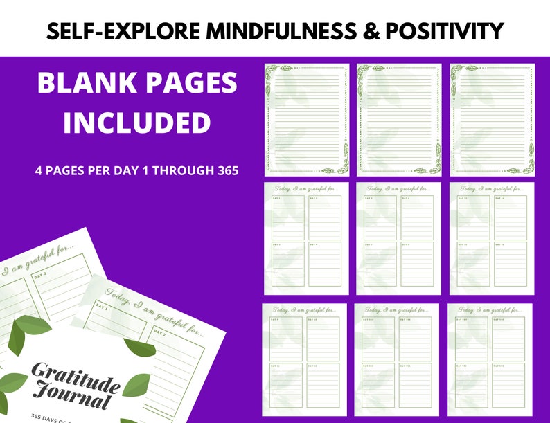 Gratitude Journal: a Printable Journal for 365 Days of - Etsy