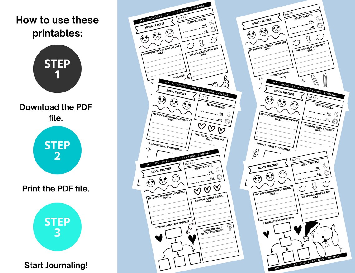 Thoughts and Feelings Journal for Kids: Help Them Communicate - Etsy