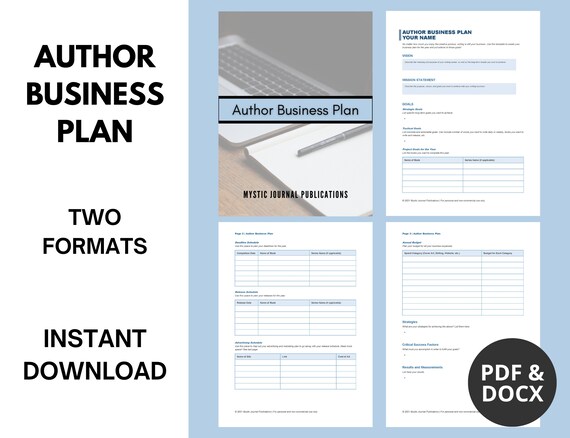 Author Business Plan: A Printable Business Plan to Fill Out - Etsy